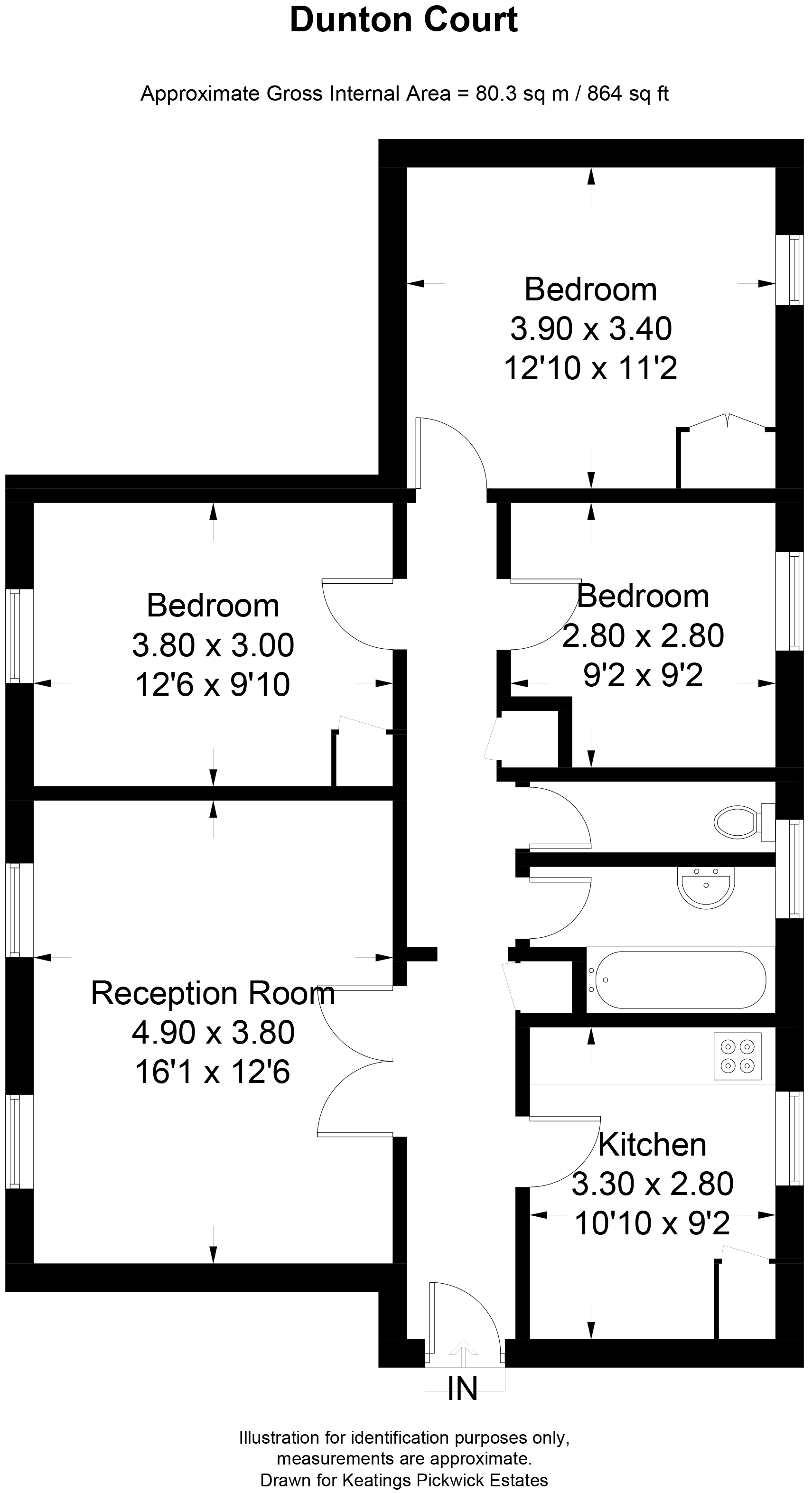 3 Bedroom Flat | SE23 3PJ | Dunton Court | Pickwick Estates